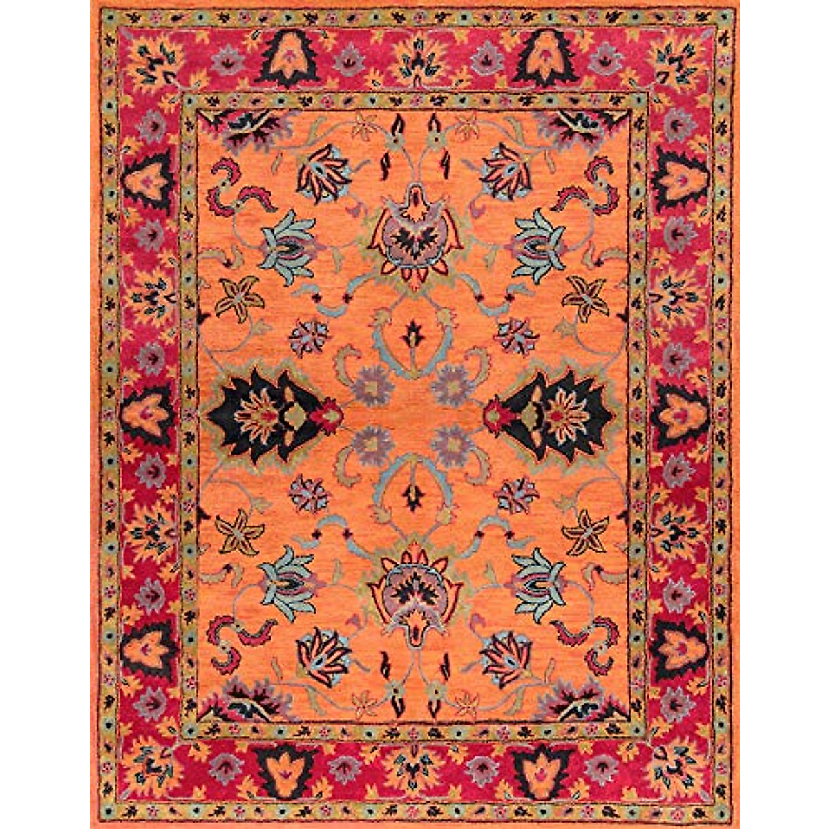 nuLOOM Montesque Hand Tufted Wool Area Rug, 8' 6" x 11' 6", Orange