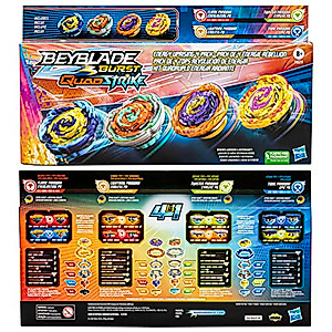 BEYBLADE Burst QuadStrike Energy Uprising 4-Pack with 4 Spinning Tops, Battle Toy Tops, Kid Toys for Ages 8 and Up