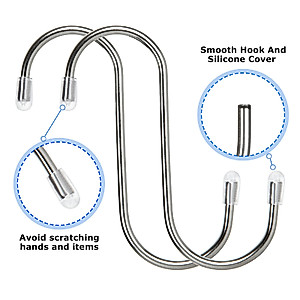 ACXFOND 100Pcs S Hooks for Hanging 3.5 Inch S Shaped Hanging Hooks Heavy Duty S Hooks Metal Hooks for Hanging Kitchen Utensils, Plants, Pot, Pan, Cups, Towels
