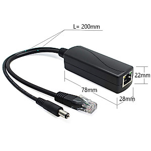 ANVISION Gigabit PoE Splitter, 48V to 12V 2A Ethernet Adapter, for Security Camera, AP, Voip and More, AV-PS12-G