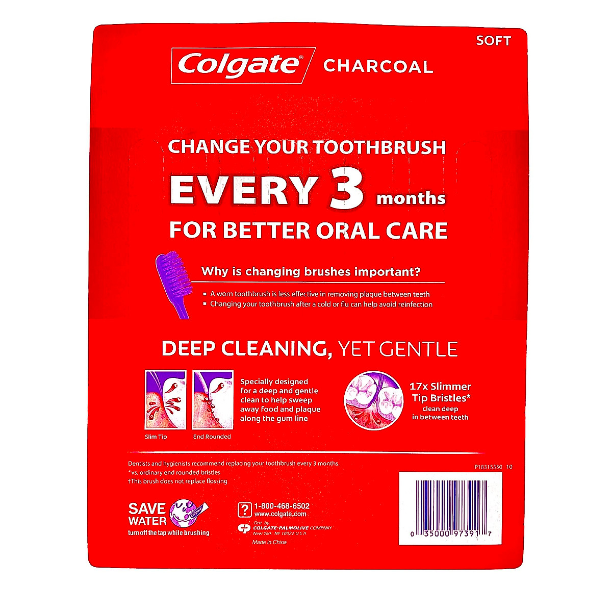 Colgate Charcoal Infused Floss-Tip Slim Soft Toothbrush (8 Pk.)