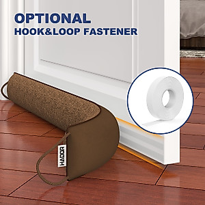 HADOR Door Draft Stopper 36 Inch, Weighted Under Door Snake Cold Air Noise Wind Blocker, Heavy Duty Sound Proof Bottom Filler Cover Gaps up to 3'', Winter Patio Sliding Window Pillow Guard Seal, Grey