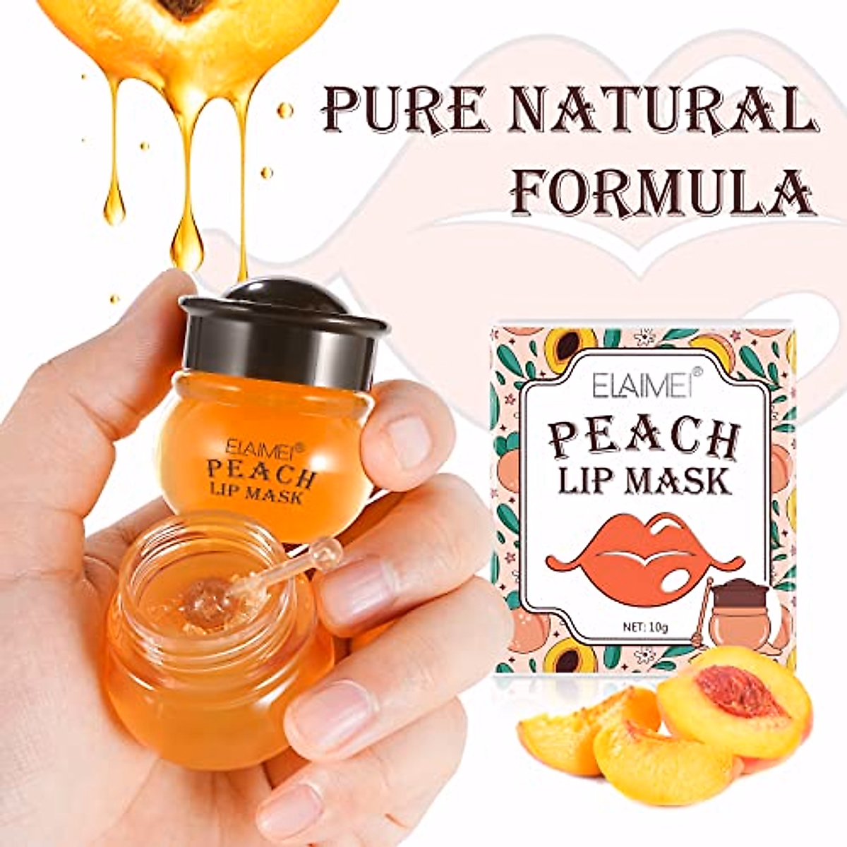 Lip Mask, Lip Sleeping Mask Lip Scrubs Exfoliator Moisturizer Repairs Dry Lips Treatment Peach Moisture Lip Care Scrub
