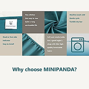 MINIPANDA Twin Size Fitted Sheet Only with Bed Sheets Holder Straps for Corners, Keep Sheets from Coming Off - Ultra Soft - Microfiber Sheets (Blue-Green, Twin)
