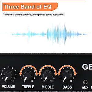 Ktaxon 30Watt Electric Bass Amp with Retractable Handle, Practice & Performance Bass Guitar Amplifier W/ 8" Speaker, 4 Buttons, 1/8" Auxiliary Input - Black