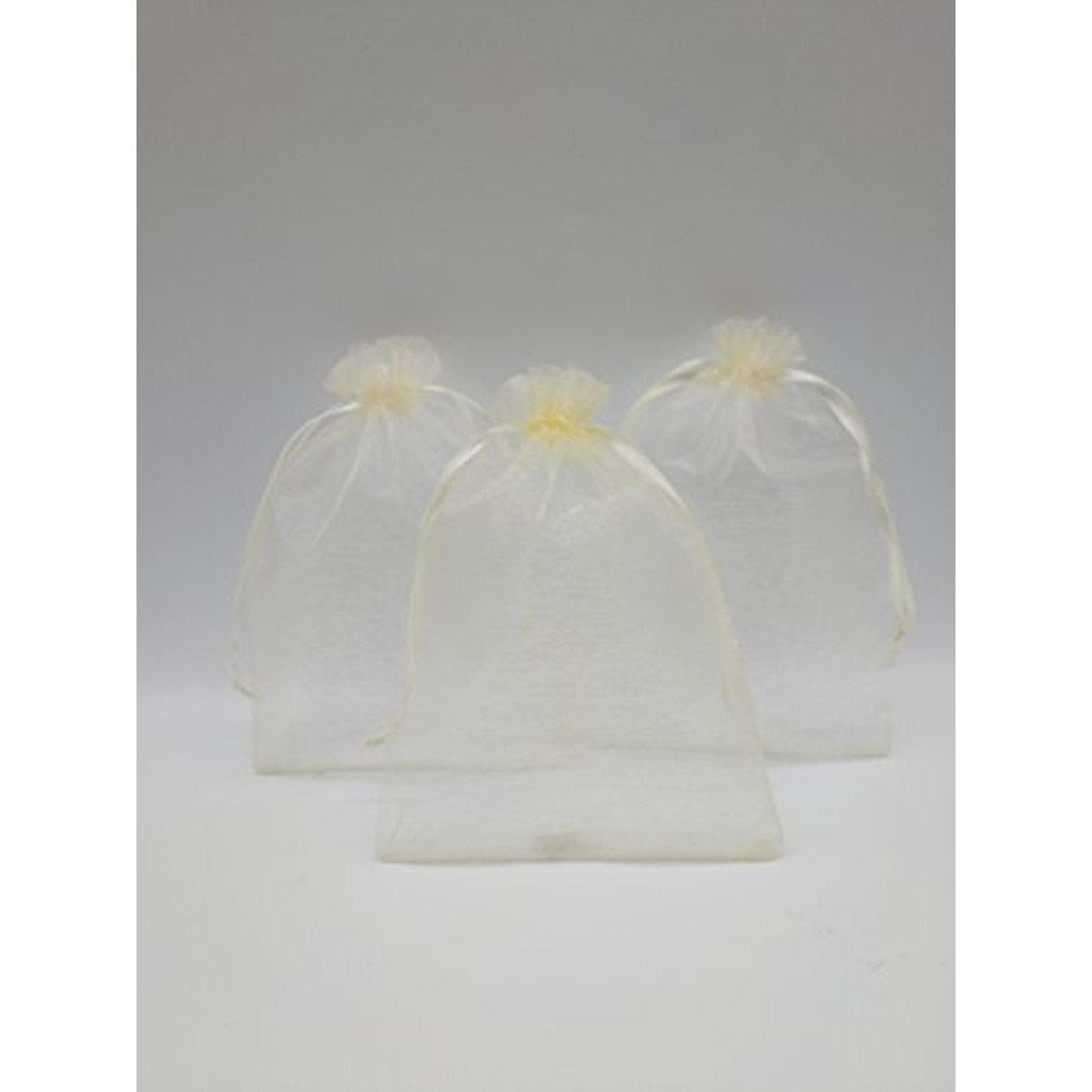 Ankirol 100pcs Sheer Organza Favor Bags 5x7'' for Wedding Bags Samples Display Drawstring Pouches (Champagne)