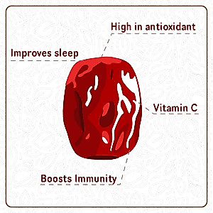 Sliced & Crispy Jujube Date Dried Fruit Snack - Grown 100% Naturally in California (10 Oz) - Nothing Added Just Jujube