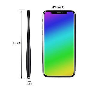 Slim Waist Stylus Pens for Touch Screen, Compatible with iPad, iPhone, Kindle Fire, 8 Extra Replaceable Hybrid Fiber Tips (Black,Silver,Blue, Red)