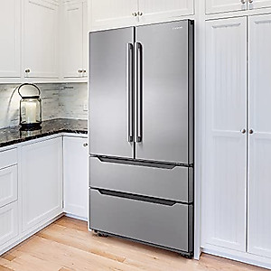 Cosmo FDR225RHSS-G 36 in Double French Door Refrigerator | Energy Efficient Fridge with 2 Drawer Bottom Freezer & Built-In Automatic Ice Maker/Chest, 22.5 cu. ft. Storage Capacity - Stainless Steel