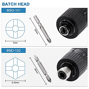 MXBAOHENG Electric Screwdriver Sets Torque Adjustable Drill Tool Applicable Batch Head 5mm 110-220V (BSD-101)