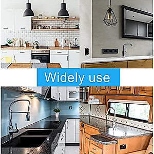 Silicone Kitchen Sink Splash Guard, VSTM Faucet Water Drip Catcher Mat, Sink Drain Pad Behind Faucet, CounterTop Protector Drying Mat Racks for Bathroom, Kitchen, Bar, RV and Farmhouse (Black)