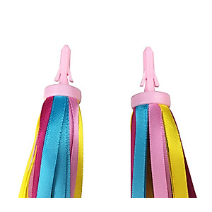 PLATT Kid's Bicycle Handlebar Streamers Colorful Ribbons Tassel for Girls Boys Bicycle Handlebar Scooter Handgrip (Yellow 1Pair)