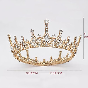 Crystal Crown Vintage Queen Princess Tiara Bridal Rhinestone Crown Dress-up Wedding Prom Pageant Pearl Crown Hair Accessories for Women and Girls… …