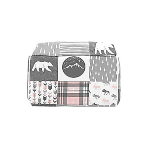XOZOTY Patchwork Woodland Bear Reindeer Diaper Bags with Name Waterproof Mummy Backpack Nappy Nursing Baby Bags Gifts Tote Bag for Women