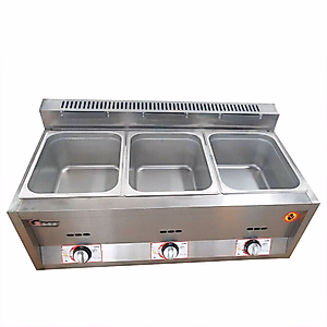 Fetcoi LPG Gas Deep Fryer, Propane LPG Stainless Steel Commercial Countertop Deep Fryer Machine for French Fries Restaurant Home Kitchen, 3 x 6L