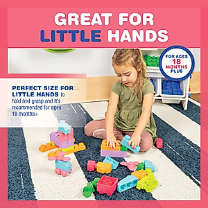 UNiPLAY Plus Soft Building Blocks — Creativity Toy, Educational Play, Cognitive Development, Early Learning Stacking Blocks for Infants and Toddlers, Pink (42-Piece Set)