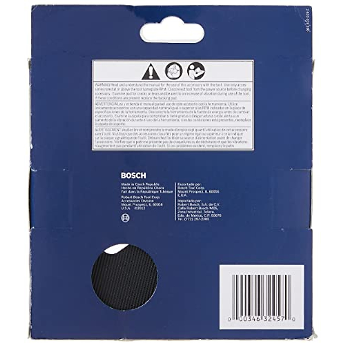 BOSCH RS6046 6 In. Hard Hook-&-Loop Sander Backing Pad for Flat Sanding without Gouging and Fast Removal