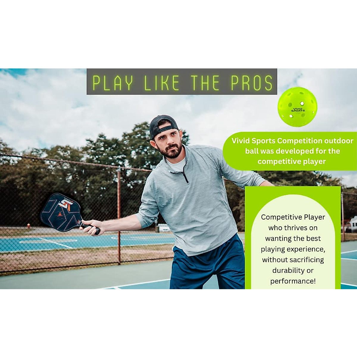 Vivid Sports Outdoor Pickleballs | 12 Pack | 6 Pack | USA Pickleball Approved & Sanctioned for Tournament Play, Pickleball Balls with Mesh Carry Bag