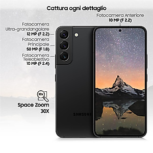 SAMSUNG Galaxy S22 5G SM-S901B/DS 128GB 8GB Dual SIM Factory Unlocked GSM Smartphone - International Version (Phantom Black)