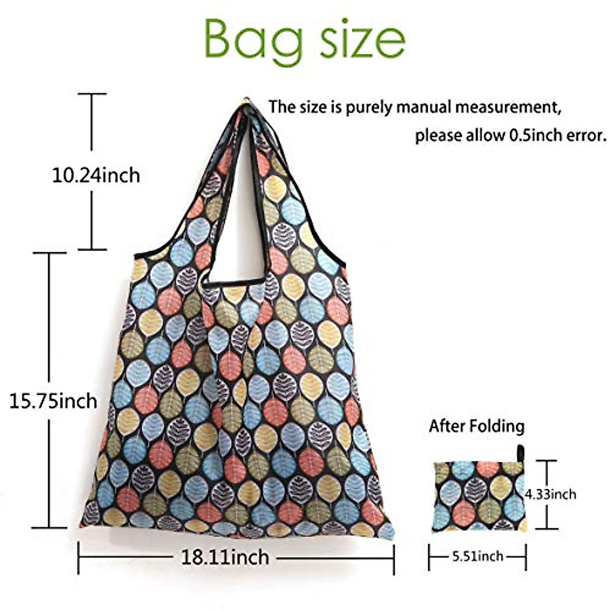 Grocery Bags Reusable Foldable 8 Pack Shopping Bags Large Capacity Cloth Tote Bags Durable and Machine Washable