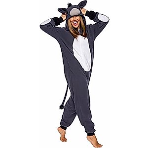 Funziez! Slim Fit Donkey One Piece - Plush Adult Animal Costume Jumpsuit
