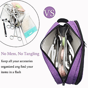 Stethoscope Case for Nurses,Large Double Layer Stethoscope and BP Cuff Case for Littmann Classic III/Cardiology IV/MDF/ADC Stethoscope Accessorie (Purple)
