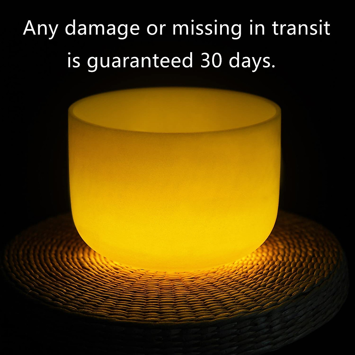 KVKA 8 Inch F Note Heart Chakra Frosted Quartz Crystal Singing Bowl With Carrying Case,Suede Striker,Singing Bowl for Meditation, Yoga, Spiritual Healing (8 inch,F note)