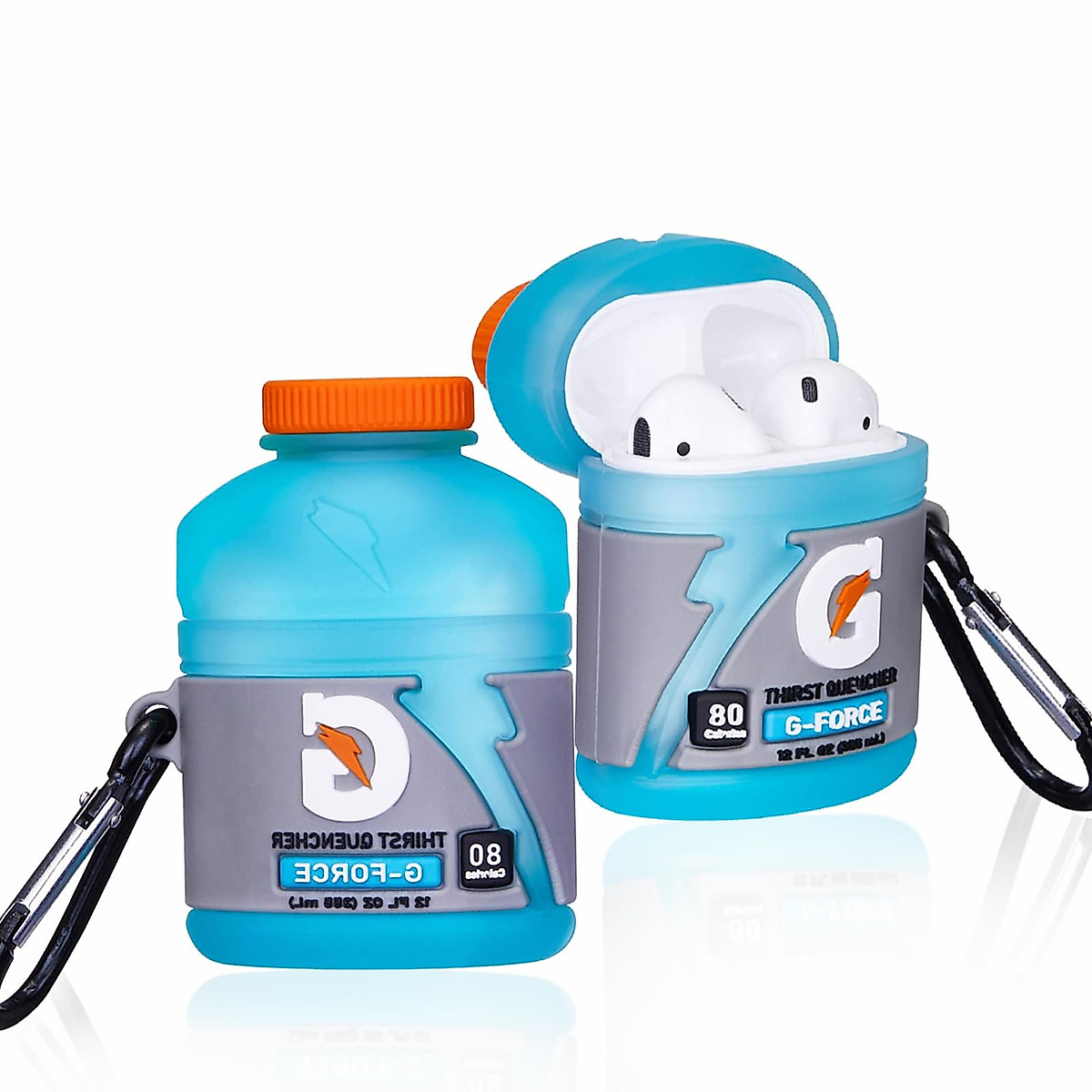 Compatible with Airpod 2/1 Silicone Case, Soft 3D Cartoon Cute Cool Design Shockproof Protective Air Pods Cover Kids Girls Women Unique Keychain Cases for Air Pods 2&1