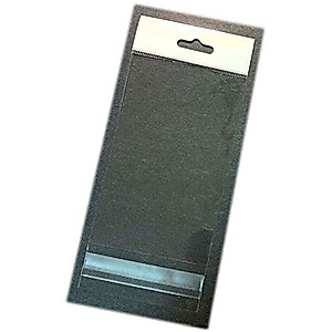 5x7 Hang TOP Clear Resealable Cello/Cellophane Bags w/Hanging Header - Pack of 100