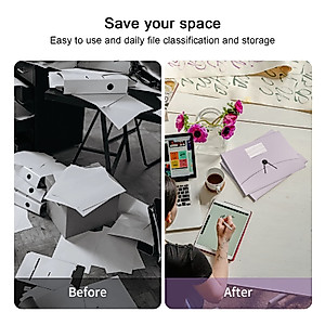 JIMEIQI Accordion File Organizer, 13 Pocket Expanding File Folder Organizer for Letter Size/A4 Documents, Expandable Portable Monthly Bill/Receipt Organizer for Home/Office/School (Makaron Purple)