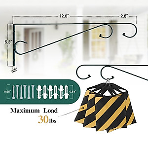 Plant Hangers Outdoor (2 Pack-15.4 Inch Blackish Green) Plant Hooks Heavy Duty Iron Plant Hanger Hook for Wall, Hanging Plant Bracket for Planters, Bird Feeders, Lanterns, Wind Chimes, Outdoor