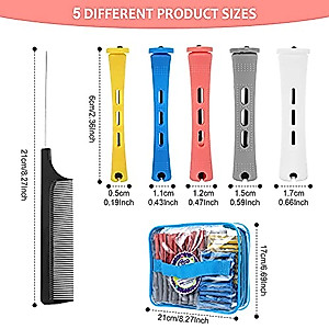 SPTHTHHPY Hair Roller Set, 100 PCS Perm Rods with 5 Sizes Hair Curler for Women Long Short Hair DIY Hairdressing Styling Tools