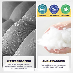 Moutosne Lounge Chair Cushion 66 x 21 x 4 Inches Chair Cushion Waterproof Durable Chaise Lounge Cushion for Indoor and Outdoor Furniture