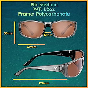 Flying Fisherman Polarized Sunglasses with 100% UVA & UVB Protection for Fishing, Biking, Golf, Hiking, Beach, Driving – BUCHANAN, Gunmetal Frames with Copper Tinted Lenses (7719GC)