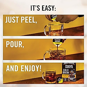 JAVA HOUSE Medium Roast Colombian Cold Brew Pods, (12 Count) Peel and Pour Pods Hot or Iced Instant Coffee Concentrate
