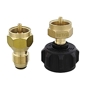 BISupply Solid Brass Propane Refill Adapter POL to QCC1 Type 1 POL Propane Adapter Fitting 2pk - Fits 1lb Propane Bottle