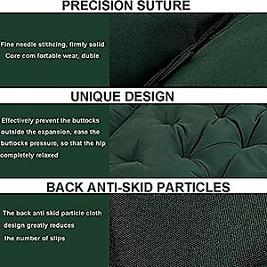 Rlosqvee Bench Pads Outdoor Cushions, 2 or 3 Seater Waterproof Bench Cushion with Backrest, Porch Swing Replacement Cushions for Outdoor Furniture (Dark Green 40 x 60 in)