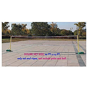 DOURR Badminton Tournament Net with Rope Cable (20 FT x 2.5 FT) (with Nylon Rope Cable)
