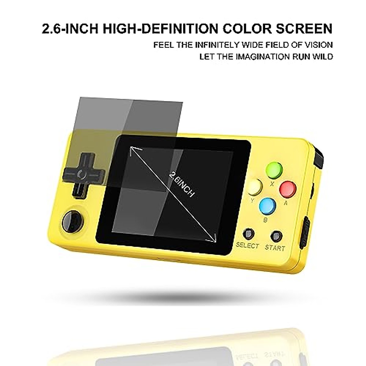 Wireless Retro Game Console Handheld Game Console 2.7 inch IPS Retro Games Consoles Classic Emulator Hand-held Gaming Console Linux Video Games System-Yellow