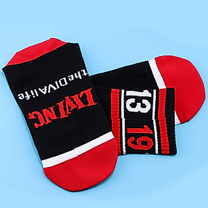 JXGZSO 2 Pairs Sorority Socks Black and Red Socks Sorority Sister Gift Living the Diva Life Socks Sorority Gift (LIVING the DIVA life)