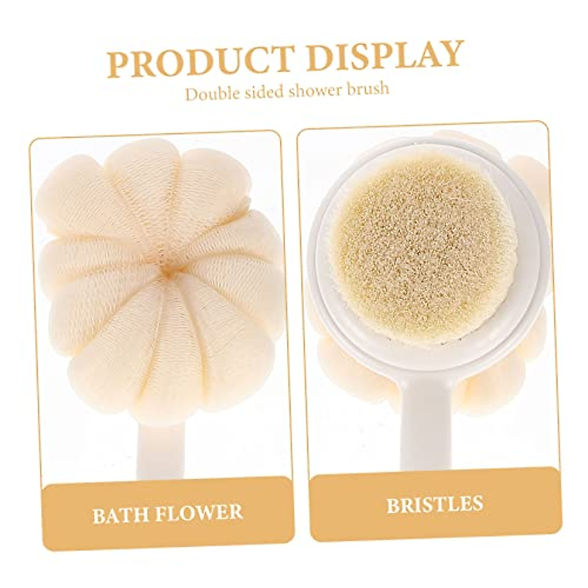 Hemoton Long Handle Bath Brush Bath Back Brush Body Loofah Body Scrub Sponge Dry Brush Back Scrub Brush Shower Loofah on a Stick or White Bath Brushes for Shower Dual-Sided Bath Brush Soft