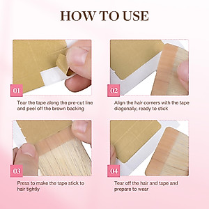 GOO GOO Hair Extension Tape Double Sided Adhesive Replacement Tape, Professional Strong Tapes for Tape in Hair Extensions 72pcs, 1.6 * 0.3inch per Piece