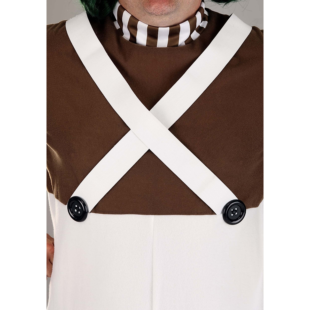Plus Size Adult Willy Wonka Oompa Loompa Costume, Chocolate Factory Worker Uniform Overalls Outfit for Halloween 5X