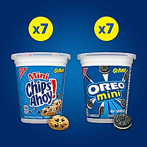 OREO Mini Cookies & CHIPS AHOY! Mini Cookies Go-Cup Cookies Variety Pack, 14 Go-Paks