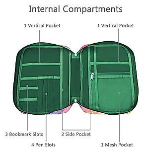 QTKJ Bible Covers for Women, Carrying Book Cover Case with Zippered Pocket Bible Case for Women Mom Ladies Teens Girls, Red Heart Pattern (Colorful)