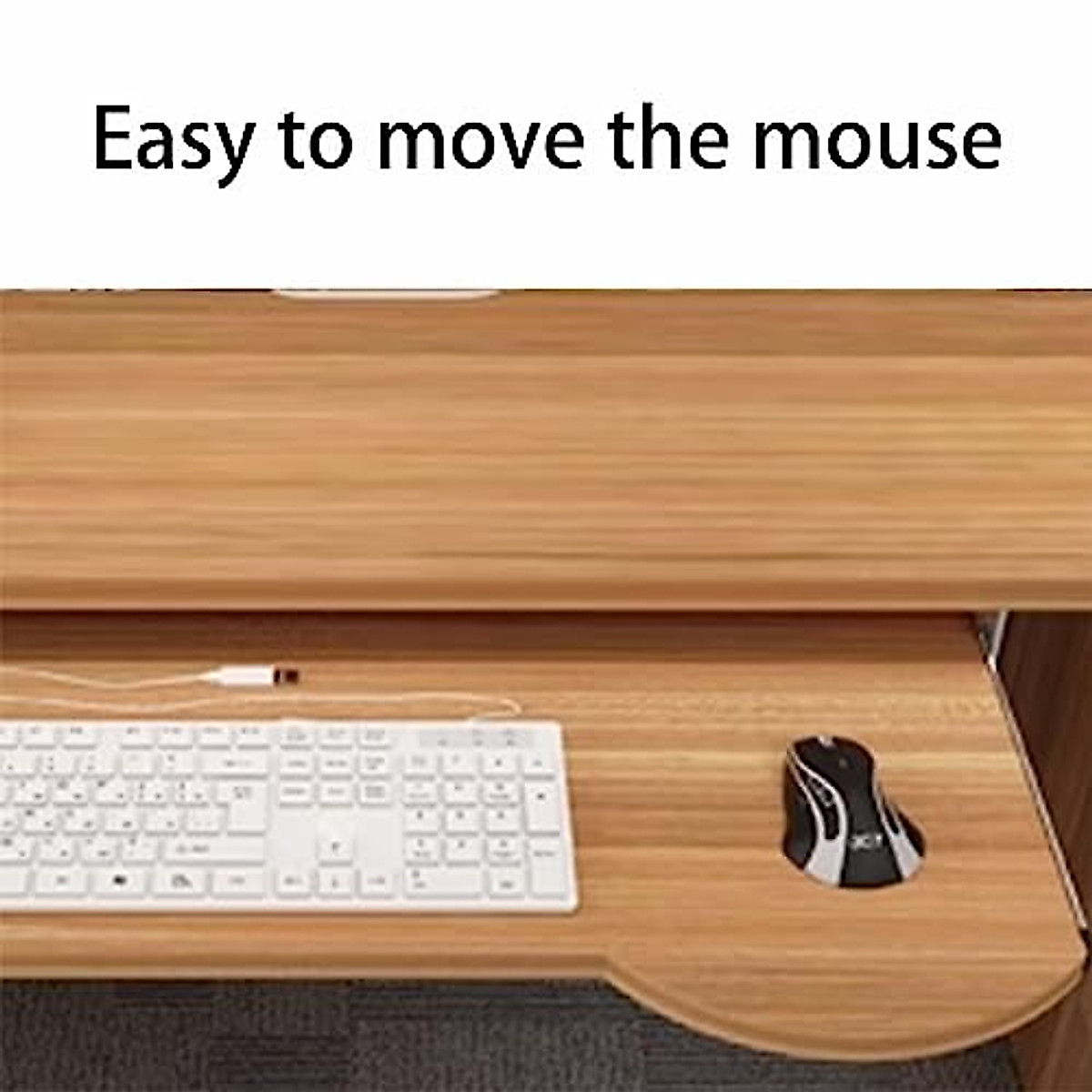 Under Desk Keyboard Tray, Pull Out Keyboard Tray Under Desk, Keyboard Tray Slides, for Support Keyboard and Mouses, for Office