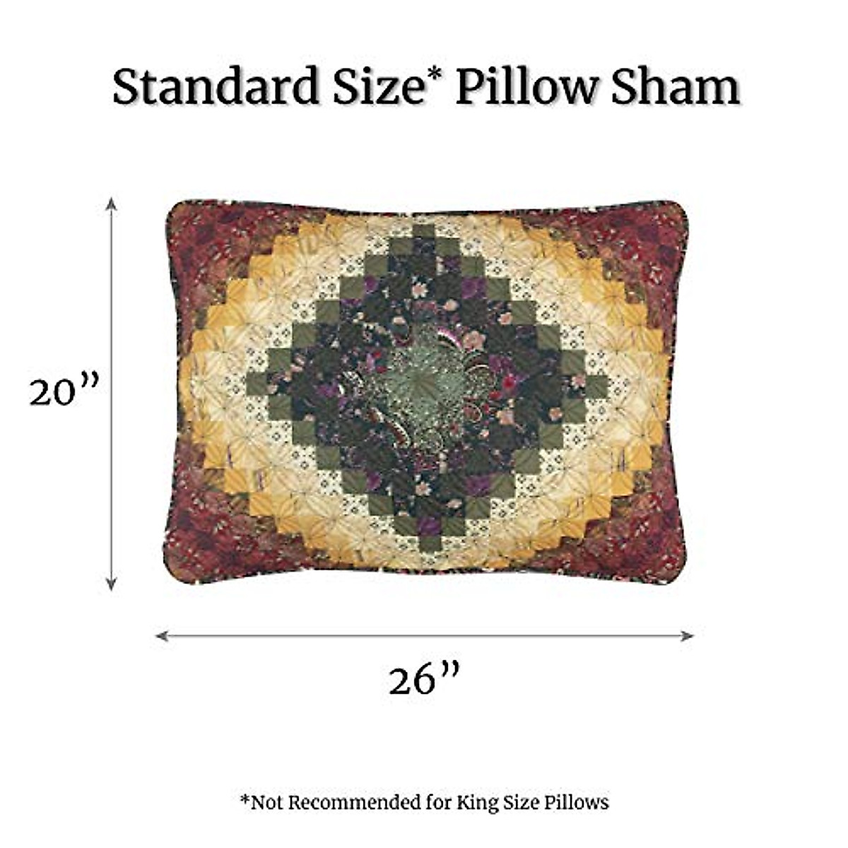 Donna Sharp Pillow Sham - Spice Postage Stamp Contemporary Decorative Pillow Cover with Multicolored Pattern - Standard