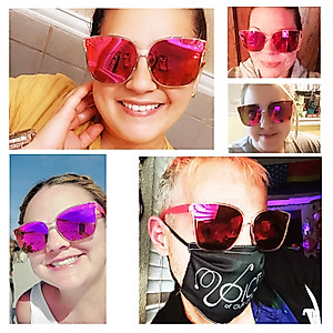 Sumato Sunglasses Womens, Oversized Pink Sunglasses for Women with Mirrored Trendy Lens UV400 Blocking