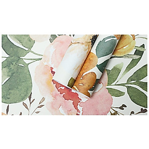 HAOKHOME Vintage Boho Floral Peel and Stick Wallpaper Peonies Removable Rose Beige/Pink/Oliva Vinyl Self Adhesive Contact Paper 17.7in x 9.8ft