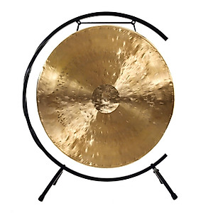 22" Chinese Gongs on Paiste Floor Stand - 22" White Gong. Includes Gong, Mallet, & Stand/Traditional Bronze/Sturdy Iron Stand/For Sound Healing, Yoga & Kundalini Meditation